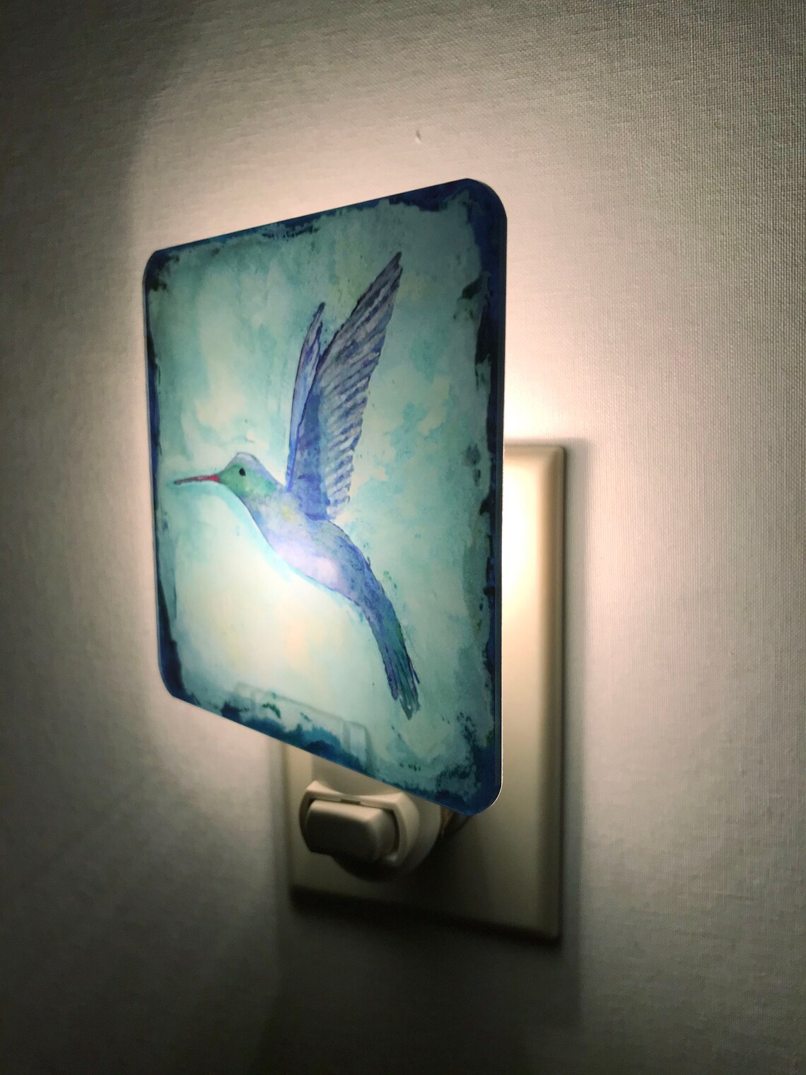 Hummingbird Night Light. Expressionist Hummingbird Art. Nature | Etsy