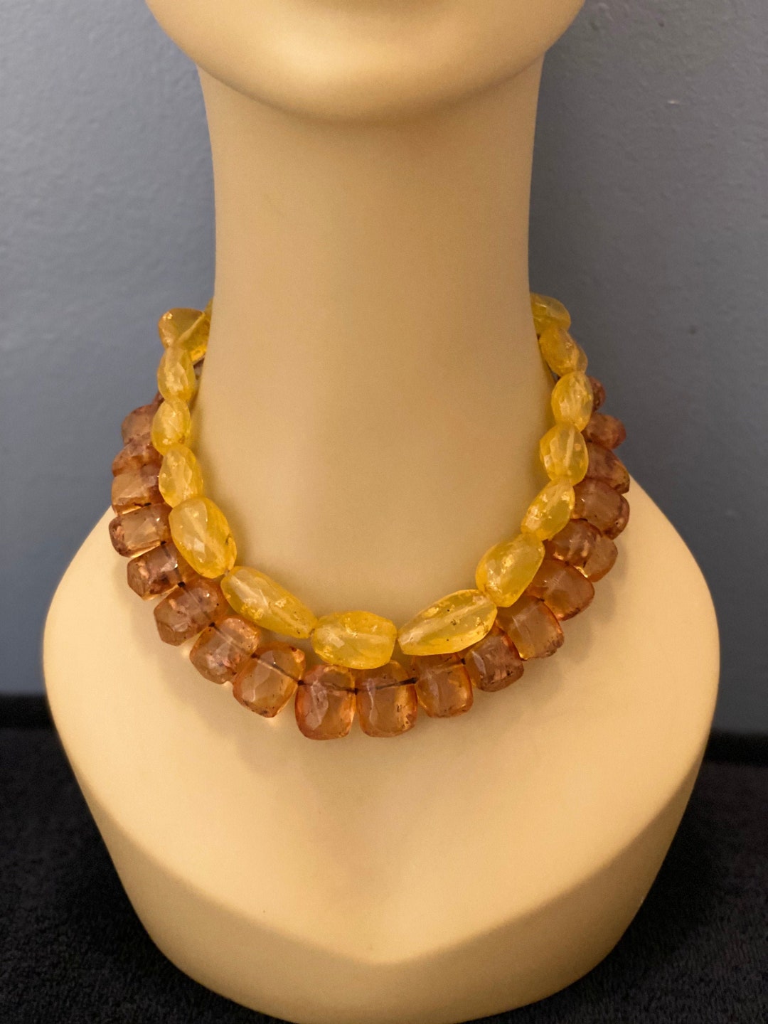 Pellini Acrylic Resin Double String Beaded Necklace Faux Suede Cord - Etsy