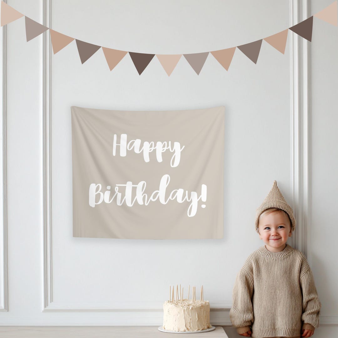 Birthday Name Banner, Custom Fabric Birthday Sign, Boho Party Wall ...