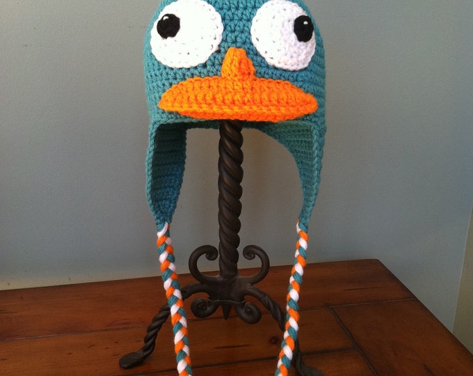 Perry the Platypus Inspired Hat With Earflaps and Braids (you Choose ...