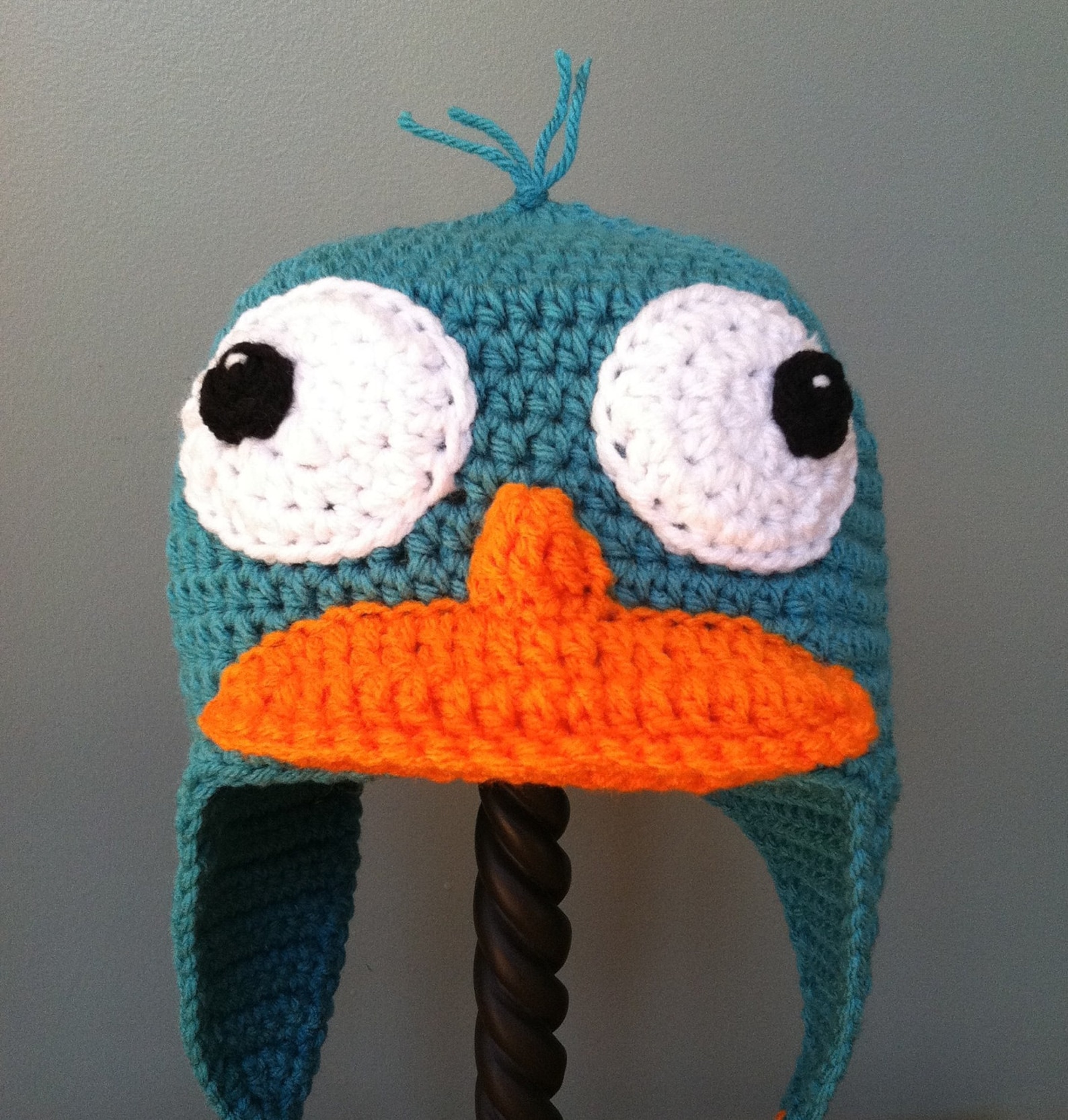 Perry the Platypus Inspired Hat With Earflaps and Braids you - Etsy