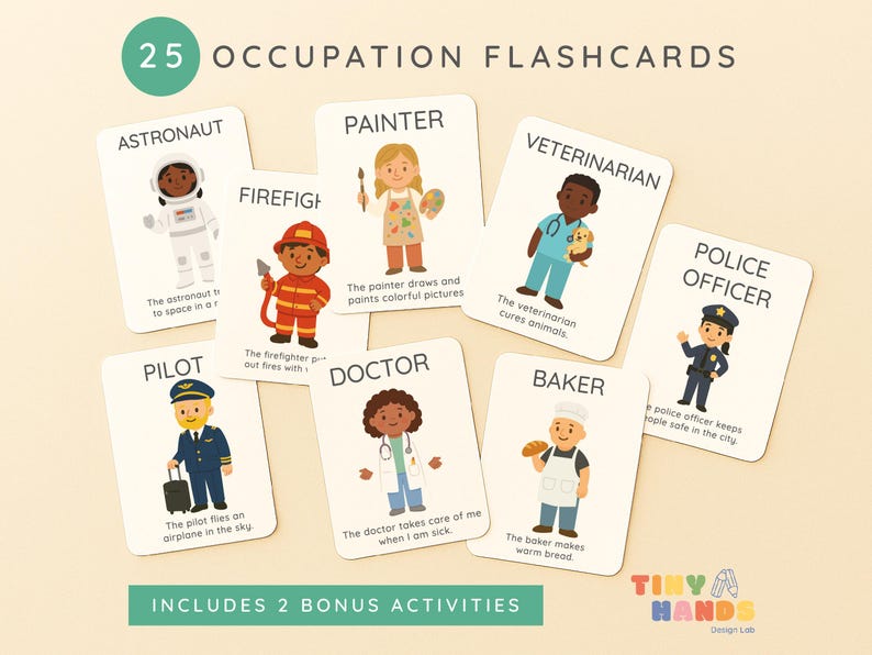 Community Helpers Printable Flashcards, Preschool Occupations Activity ...