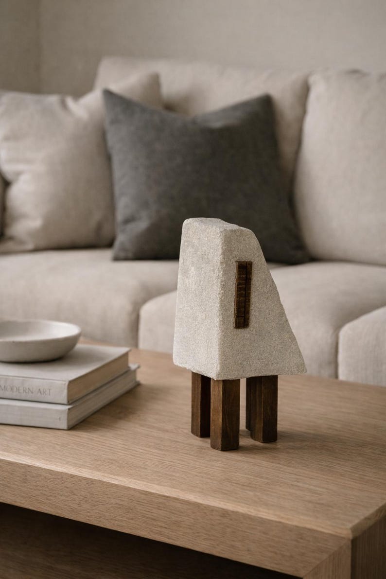 Small Architectural House Sculpture | Mixed Media Wood & Pumice | 7 ...