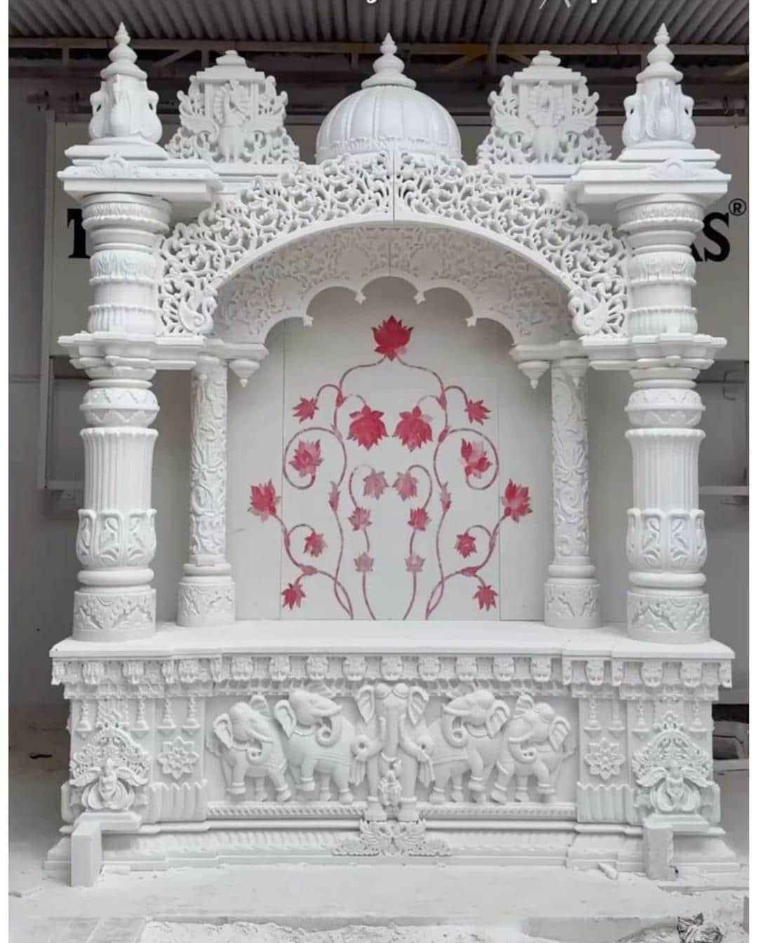 Handcrafted White Marble Temple for Home | Pooja Mandir | Marble Mandir ...