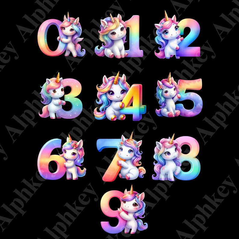 Unicorn Alphabet A to Z and 0 - 9 | Magical Creative Letters & Numbers ...