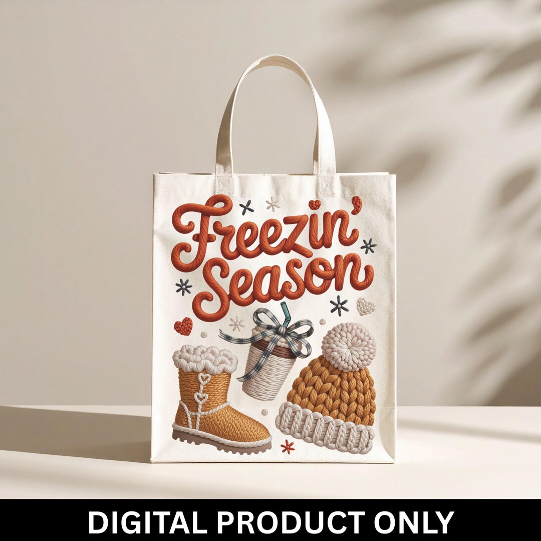 Freezin Season Clipart | Faux Yarn Winter PNG | Cozy Cold Weather ...