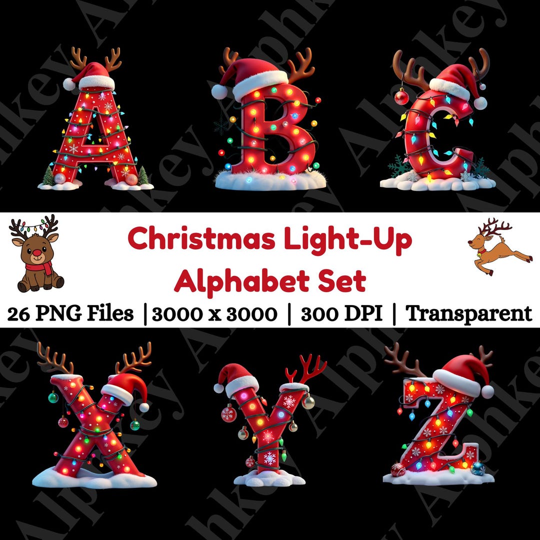 Christmas Light up Alphabet Letters A to Z Festive Glow Letter Set for ...