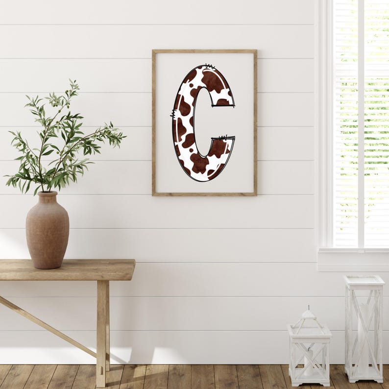 Cow Print Alphabet A to Z and 0 to 9 PNG | Cute Farm Animal Letters ...