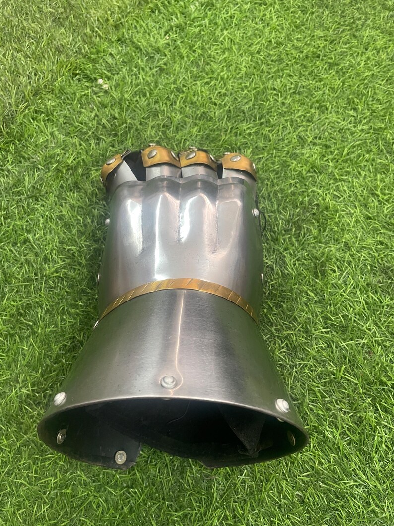Medieval Gauntlets Brass & Steel Hand Armor Gloves for Reenactment ...
