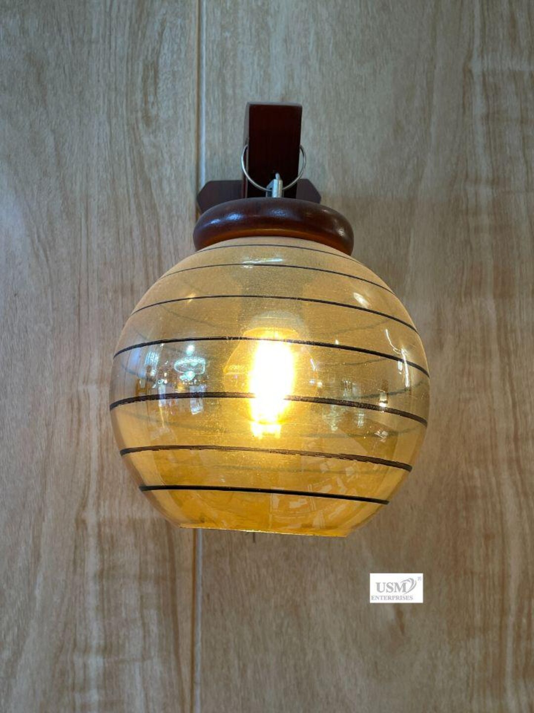 Modern Wooden Wall Sconce – Downward Facing Lamp With Bulb - Etsy