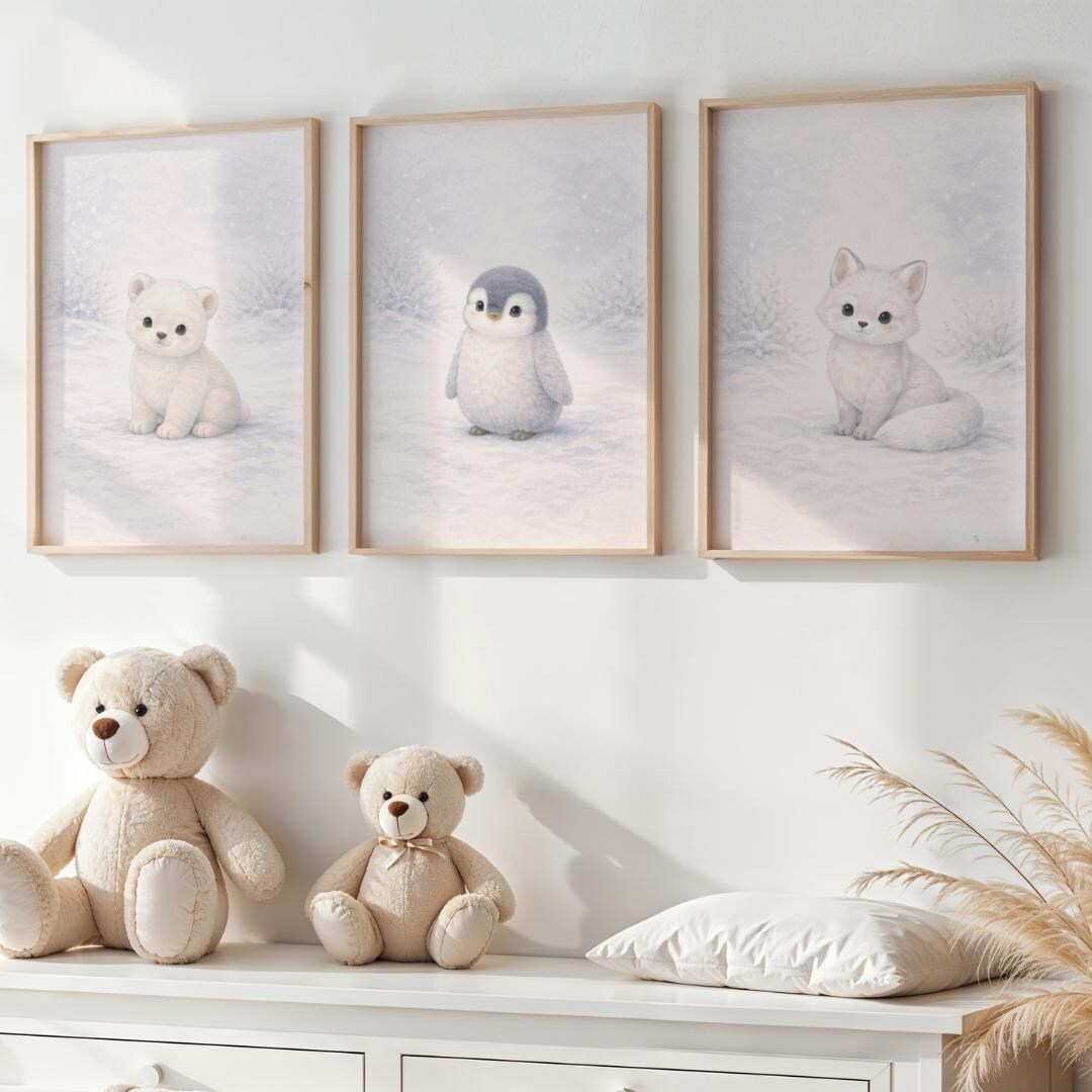 Arctic Nursery Animal Prints Polar Bear Penguin Arctic Fox – Calm Baby ...