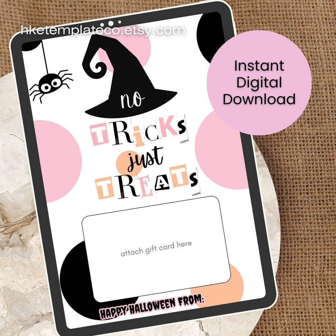 Halloween Gift Card Printable Template for Teachers/friends/coworkers ...