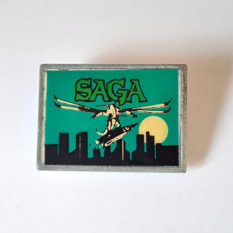 Vintage Saga Badge, 1980s Rock Band Pin, Canadian Prog Rock Collectible ...