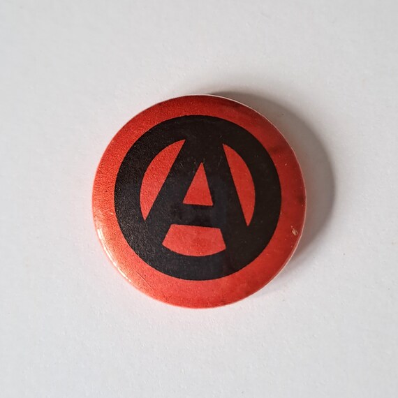 Vintage Anarchy Symbol Badge 1980s Punk Pin, DIY Rebe… - Gem