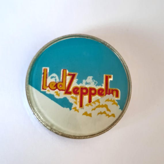 Vintage Led Zeppelin Badge, 1980s Rock Memorabilia - Gem