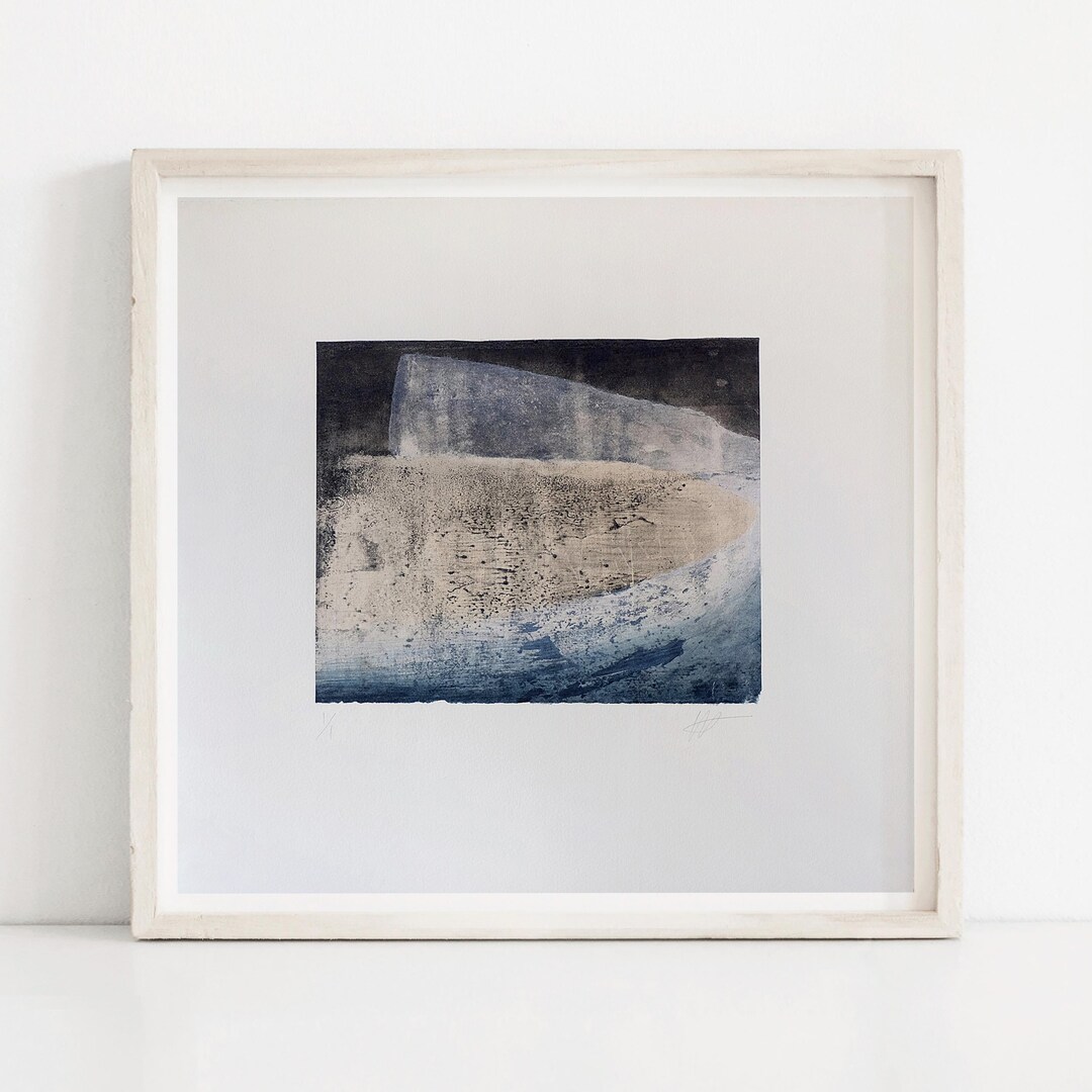 Abstract Landscape Unique Art Print Monoprint on Paper Hand-made Wall ...