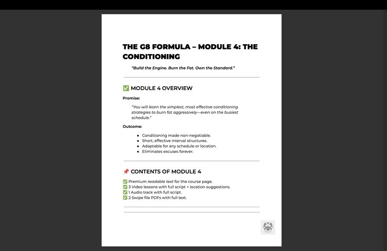 The G8 Formula Drop 5 Percent Body Fat in 5 Weeks - Etsy