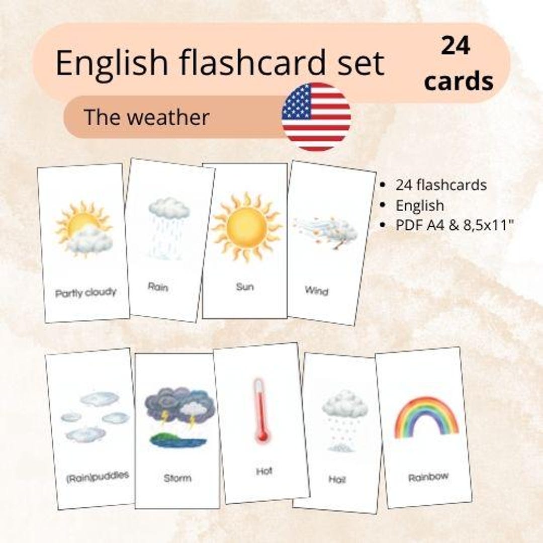 Printable Weather Flashcards (ENG) for Toddlers and Preschoolers ...