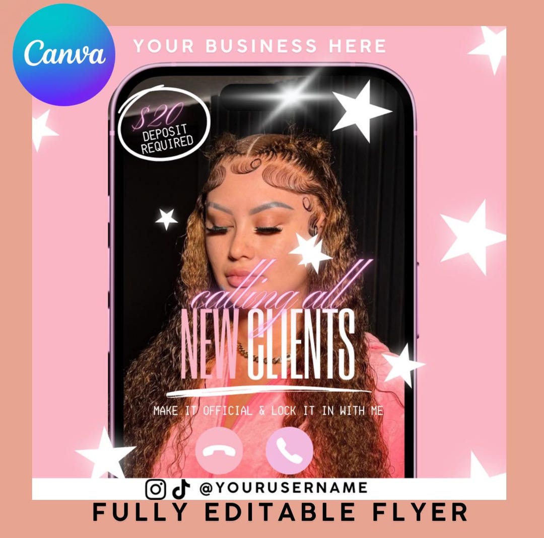 New Client Flyer, Editable Canva Template - Etsy