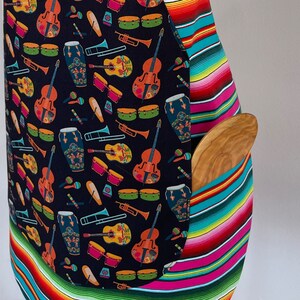 Musical Instruments Full Apron-folklorico Appliqué Pocket-washable ...