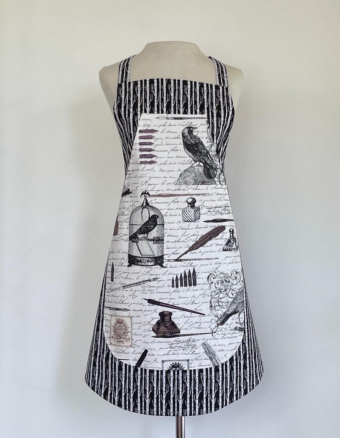 Ravens-pen-ink Full Apron-black Birds-crows-writer-teacher-steam Punk ...