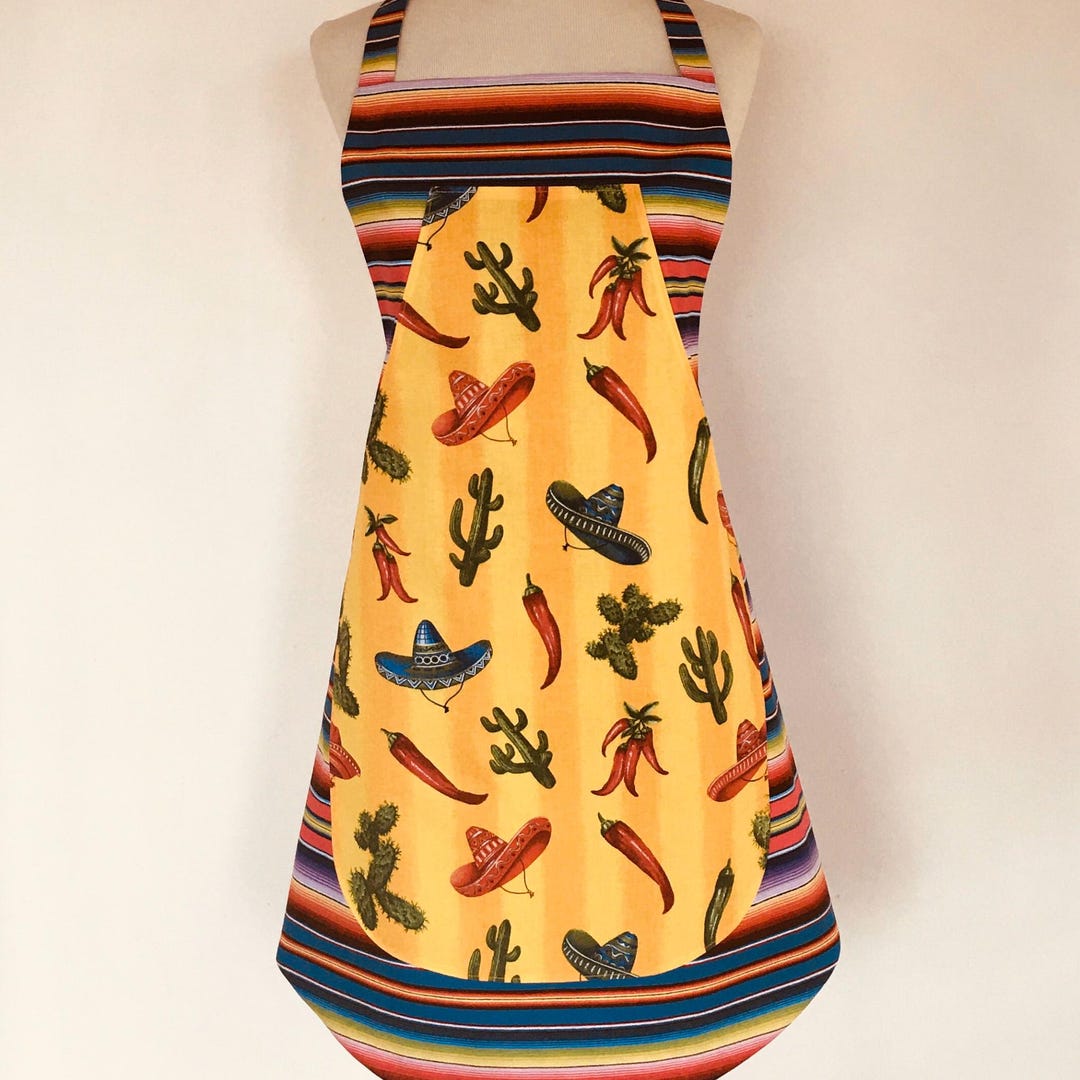Chile Peppers-hats-cactus Full Apron-serape-fiesta-folklorico Appliqué ...