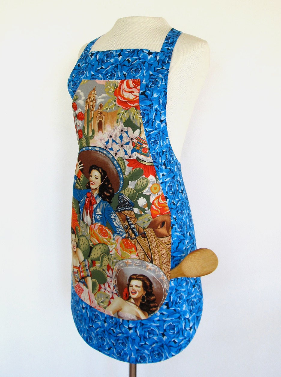Cowgirl-senoritas Full Apron-vintage Stars-southwest Pin - Etsy