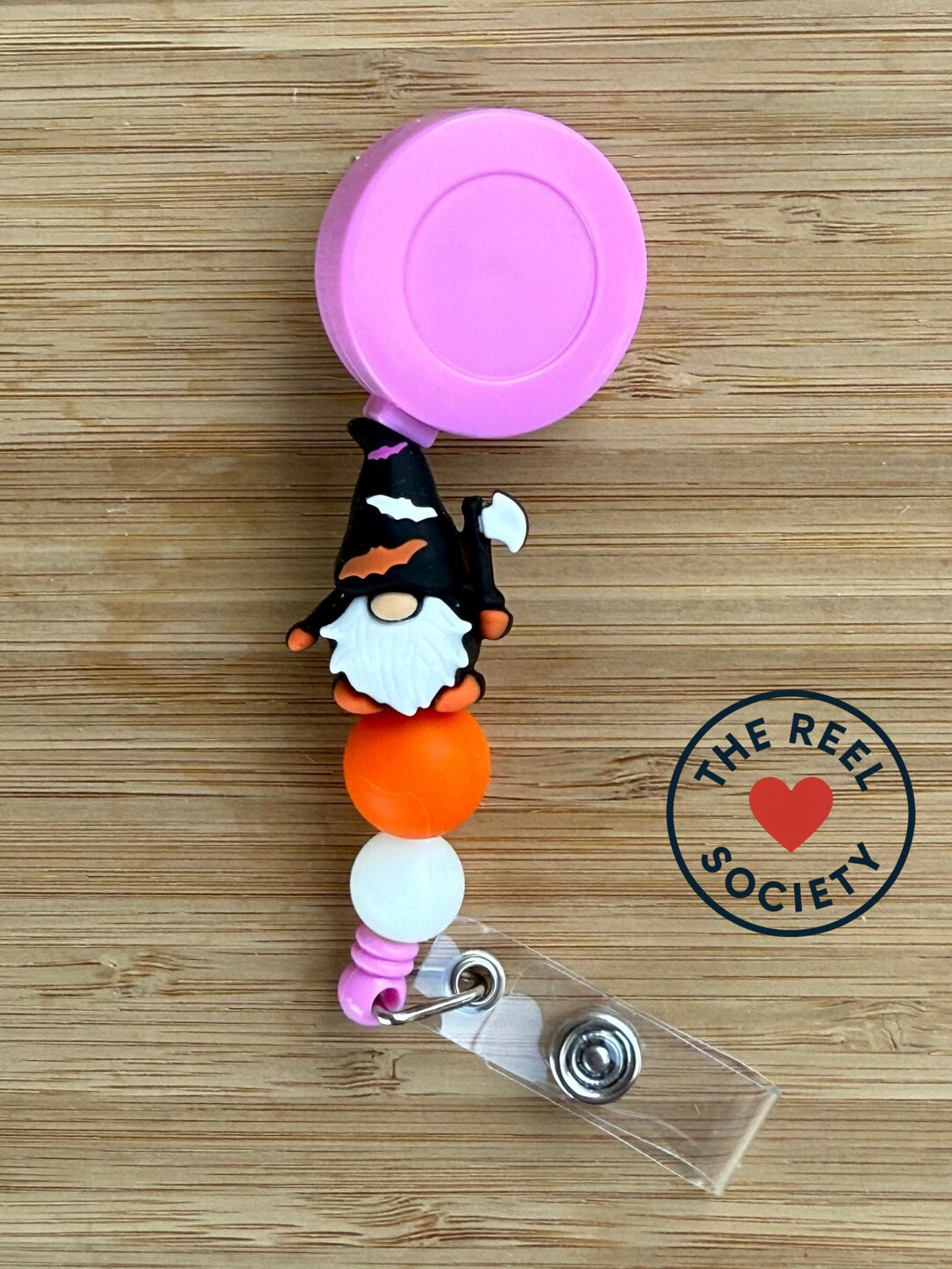 Halloween Gnome Badge Reel – Witch Hat Gnome ID Holder – Retractable ...