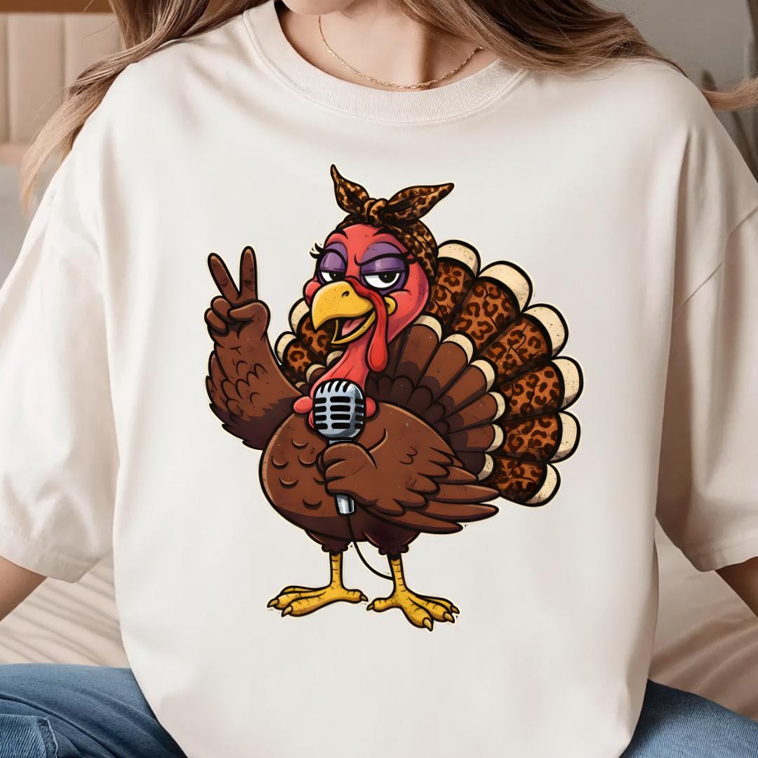 Funny Thanksgiving Turkey PNG | Peace Sign Turkey Sublimation Design ...