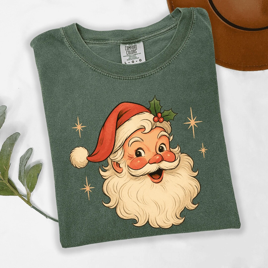 Retro Santa Face Shirt, Vintage Christmas Gift - Etsy