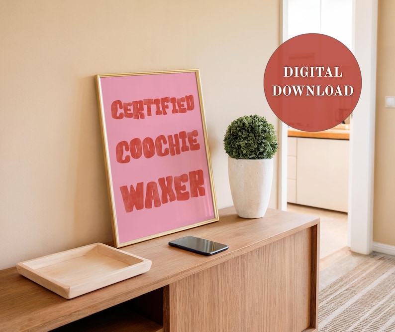 Customizable Typography Poster Pink Wax Tech Wall Art: Beauty Salon ...