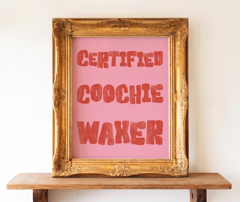 Customizable Typography Poster Pink Wax Tech Wall Art: Beauty Salon ...
