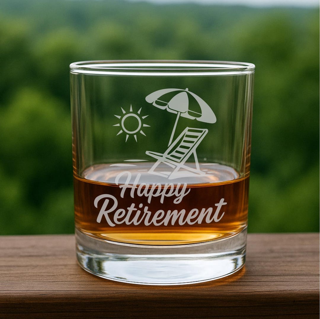 Personalized Retirement Glass: Engraved Whiskey, Wine, or Beer Gift - Etsy