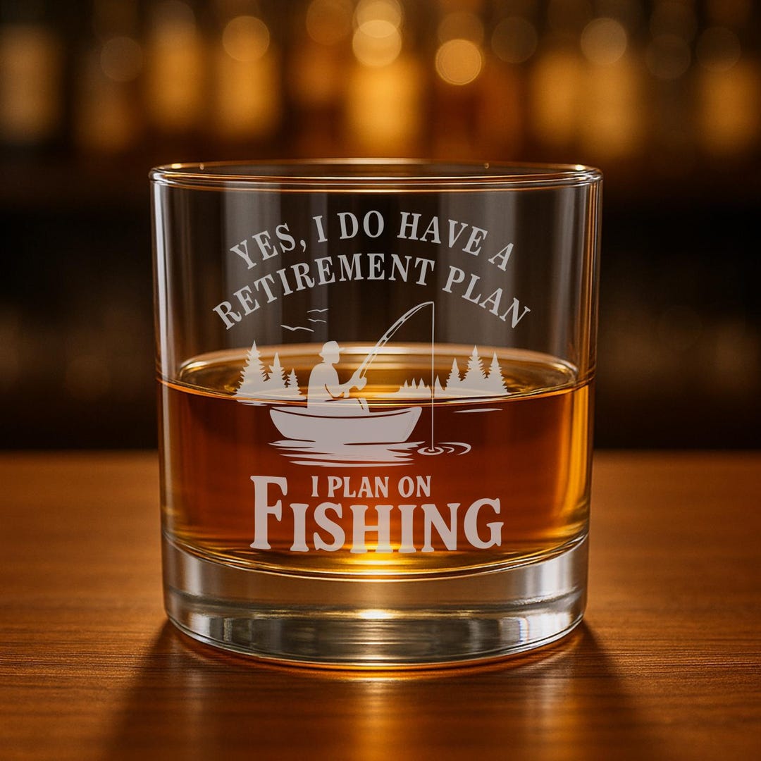 Personalized Retirement Fishing Glass: Engraved Whiskey, Beer, or Wine ...