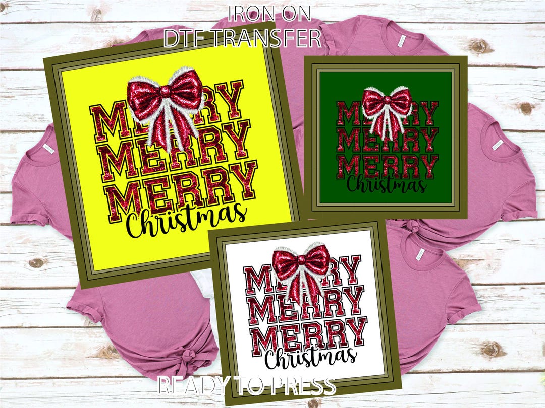 Retro Merry Christmas DTF Print, Ready to Press Heat Transfer - Etsy