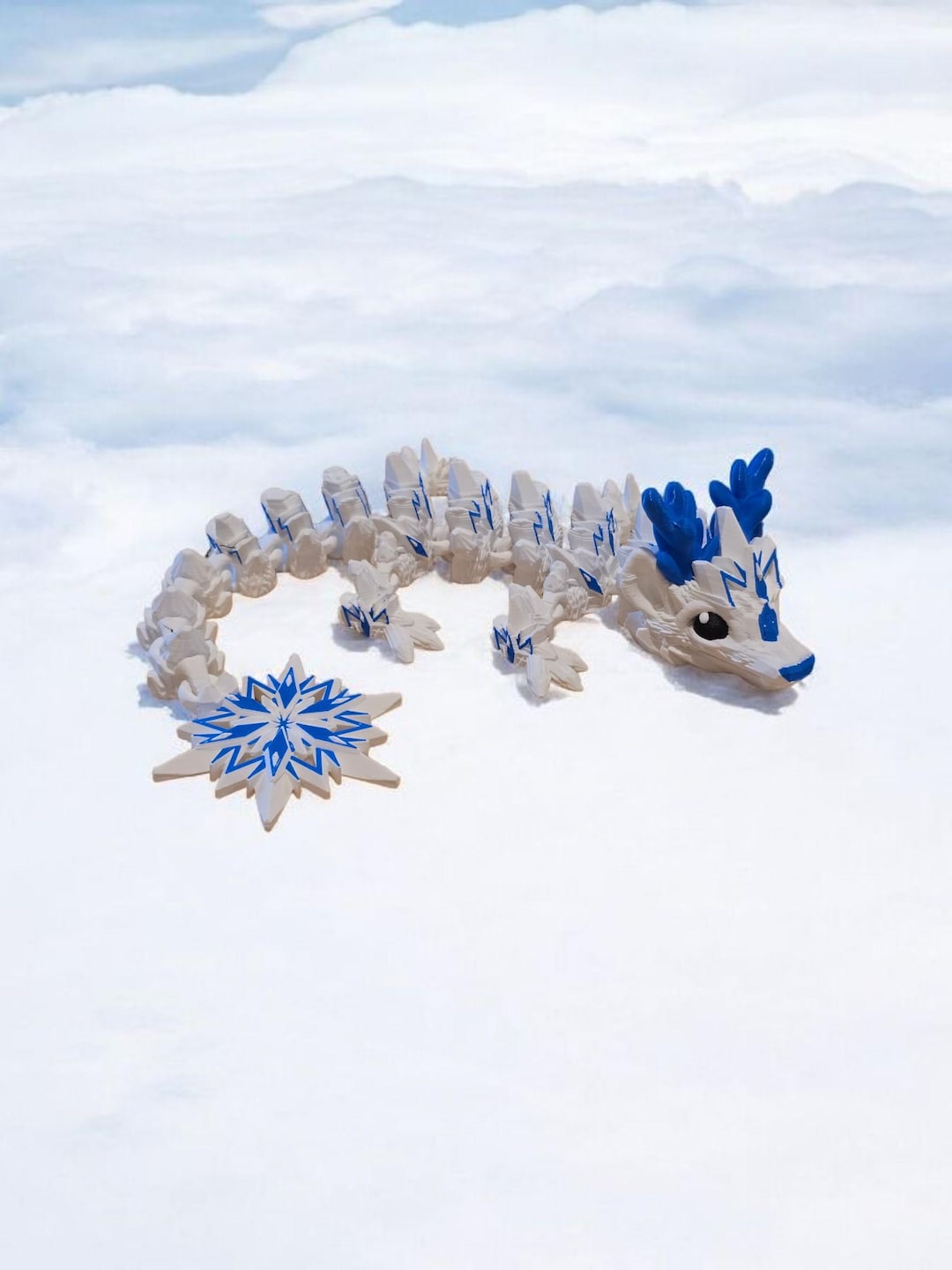 Winter Snowflake Dragon | 3D Printed Christmas Full Color Articulated ...