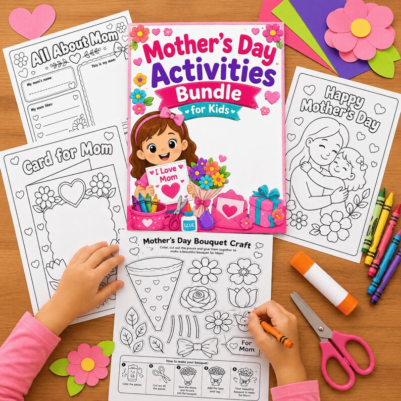 Mother's Day Activities Bundle for Kids Printable PDF | Crafts Coloring ...