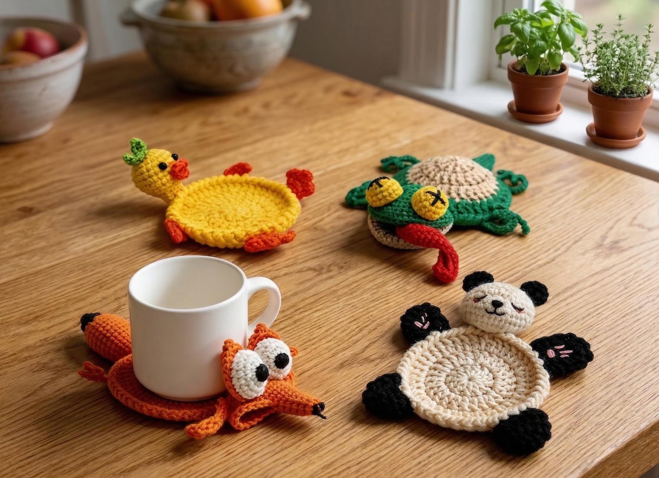 16 Animal Crochet Coaster Patterns Bundle PDF | Cute Amigurumi Coasters ...
