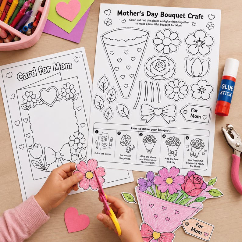 Mother's Day Activities Bundle for Kids Printable PDF | Crafts Coloring ...