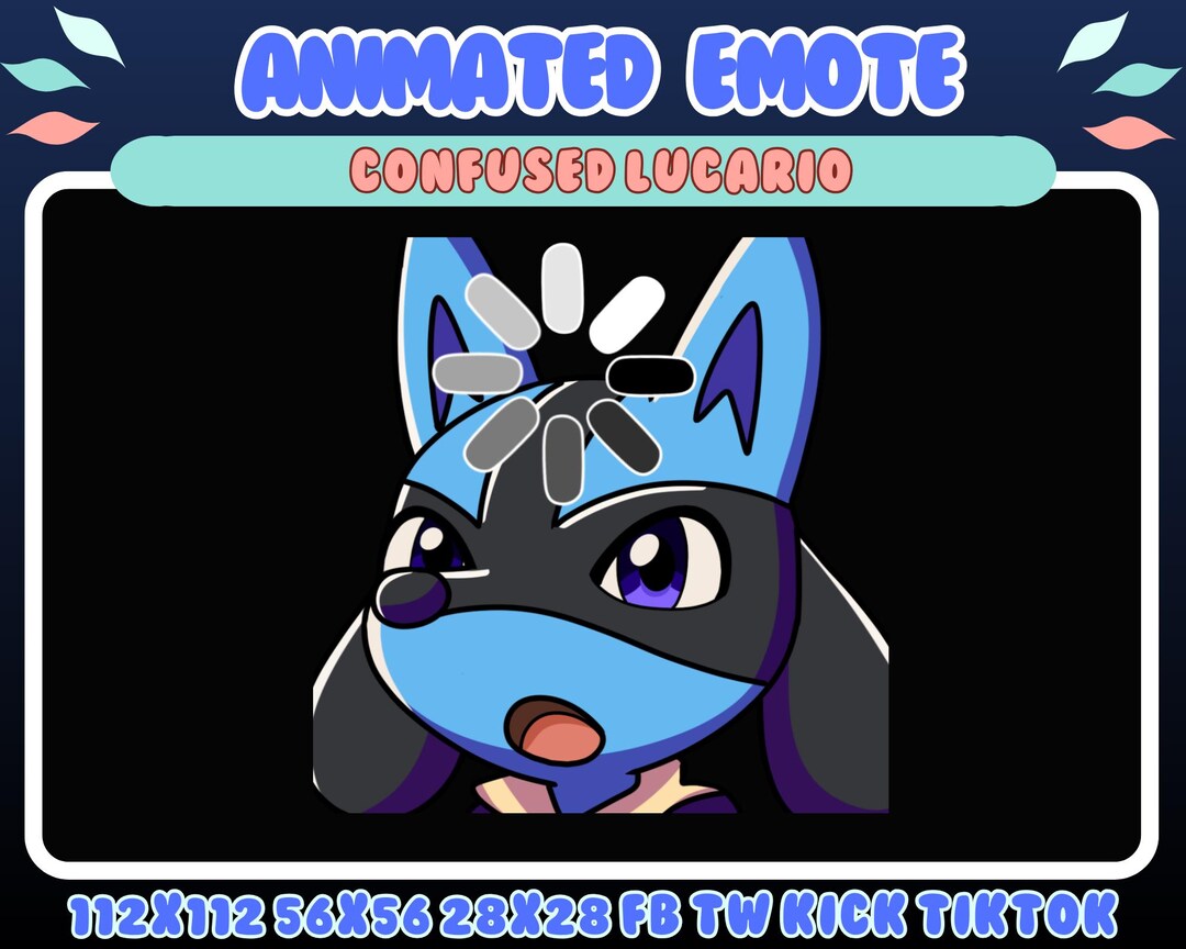 Animated Lucario Confused Emote Pokemon : Twitch/discord/kick Streamer ...