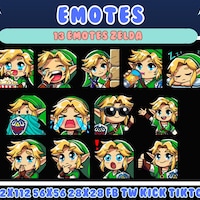 Cute Chibi Twitch Zelda Totk Emotes / Anime / Streamer Setup / Kawaii ...