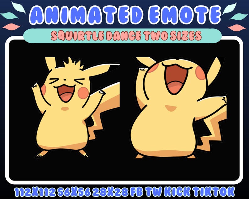 Animated Pikachu Emotes: Twitch, Discord, Kick (digital Download ...