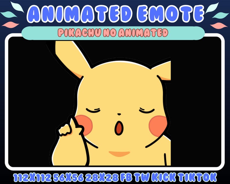 Animated Pikachu Emotes: Twitch, Discord, Kick (digital Download ...
