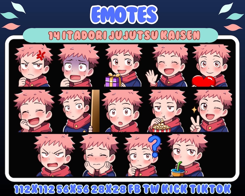 Midoriya Deku Emotes for Twitch, Discord, Kick (digital Download ...