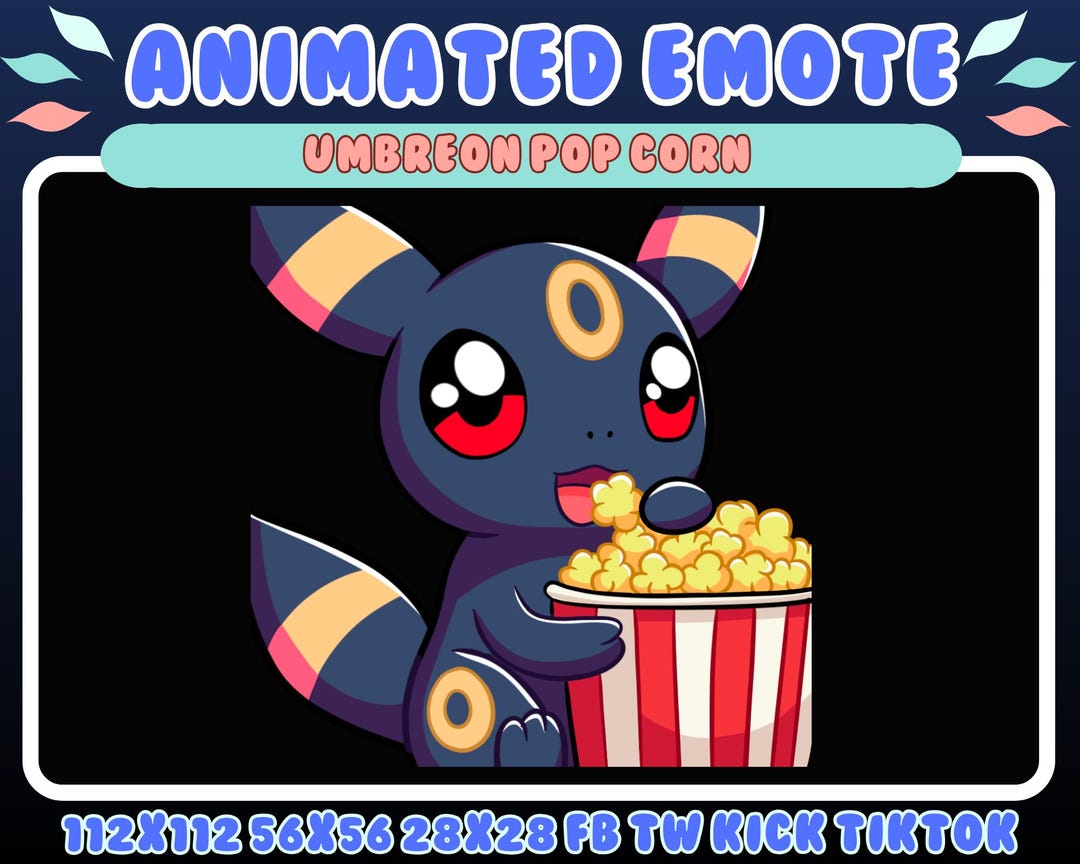Dunkelrotes Popcorn Animiertes Emote | Twitch, Discord, Kick (Digital ...