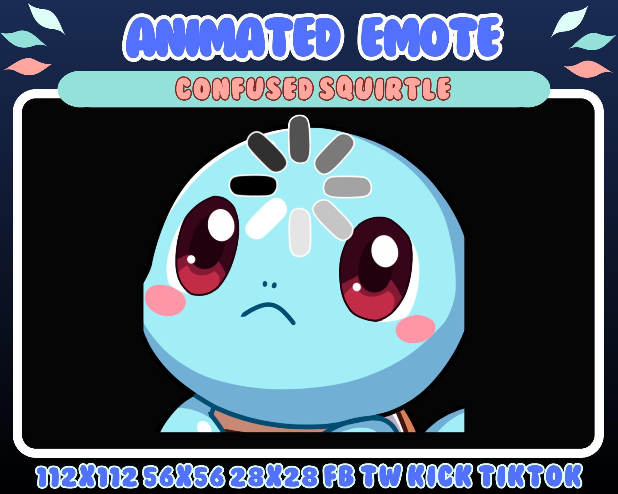 Animated Squirtle Confused Emote: Twitch/discord/kick Streamer Pack ...