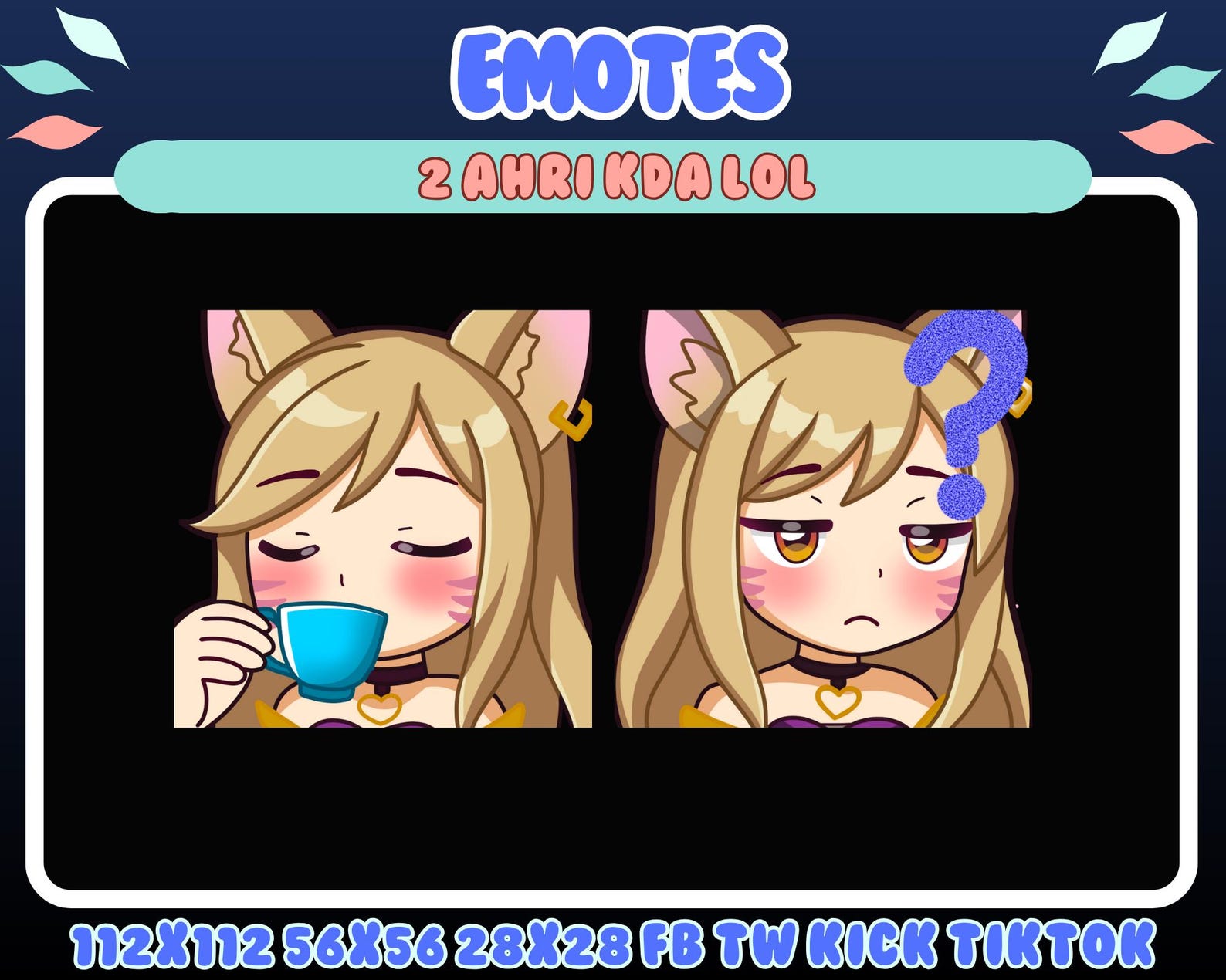 Ahri Kda 2 Emotes | League of Legends Emotes , Twitch, Discord, Kick ...