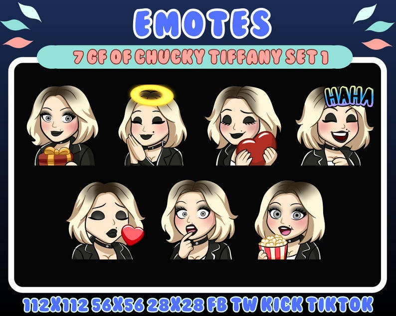 8 Chucky Emotes for Twitch, Discord, Kick (digital Download) Emotes ...