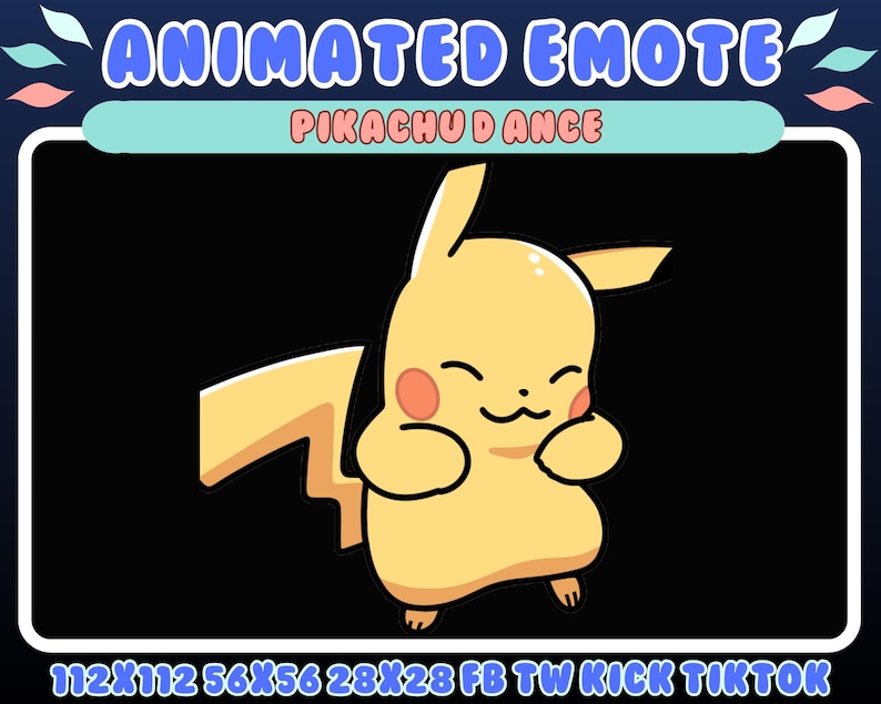 Animated Pikachu Emote: BANG Twitch/discord/kick (digital Download ...