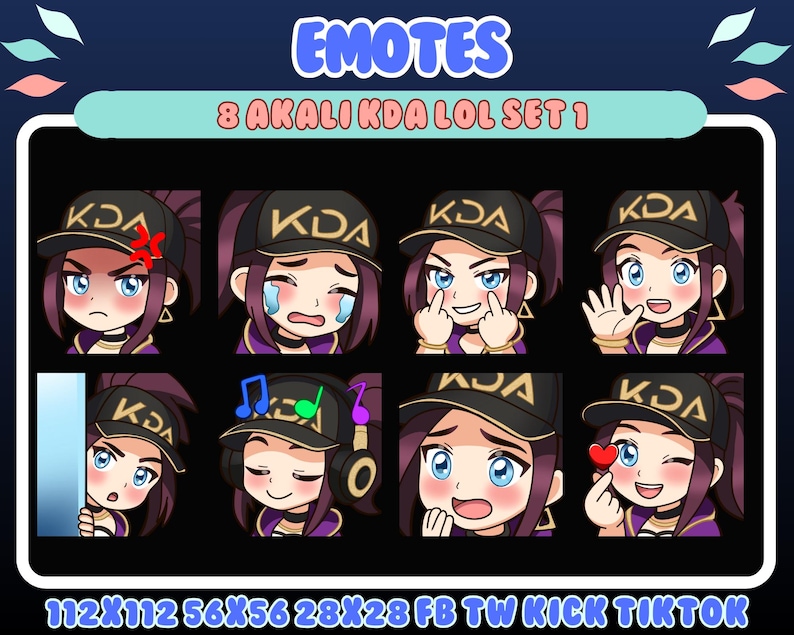 Akali Kda 2 Emotes | League of Legends Emotes , Twitch, Discord, Kick ...